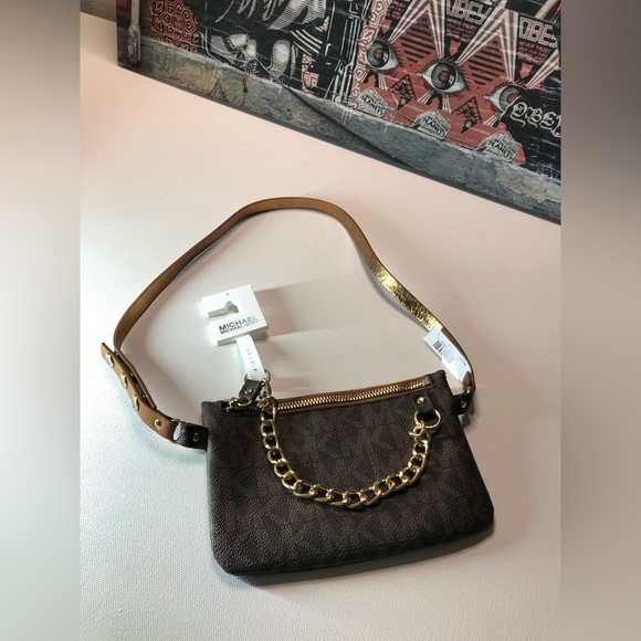 Michael Kors | Accessories | Michael Kors Logo Fannypack Chain Belt ...